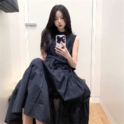 옥수수클로젯 [여름신상 블랙원피스]민소매 나시 데일리원피스 77 88 데이트룩 하객원피스 신혼여행 세미 민소매 결혼식 캉캉 롱드레스 키큰녀 몸매커버 빅사이즈 비치웨어 해변