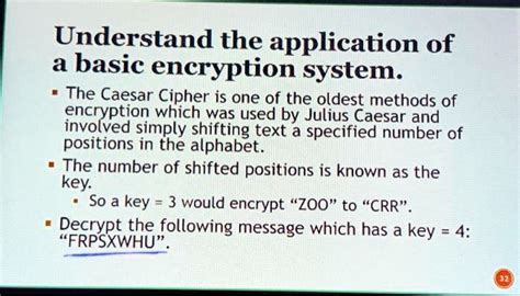 Understand The Application Of A Basic Encryption System The Caesar