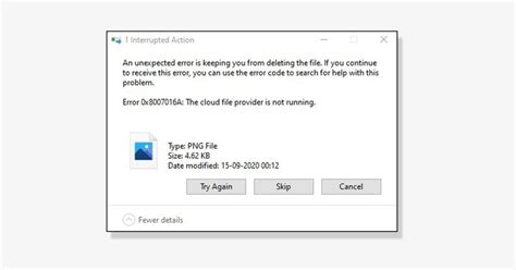 Fix OneDrive Error X A Cloud File Provider Is Not Working