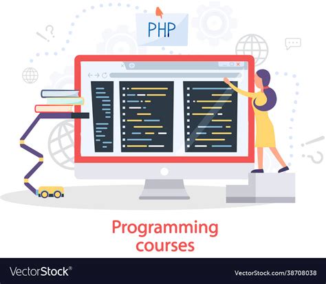 Programming Courses Online Education Coding Vector Image