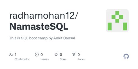 GitHub Radhamohan NamasteSQL This Is SQL Boot Camp By Ankit Bansal