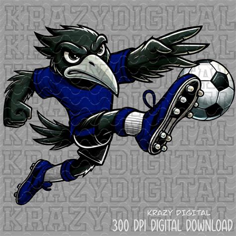 Navy Raven Soccer Mascot Png Raven Mascot Digital File Navy Raven