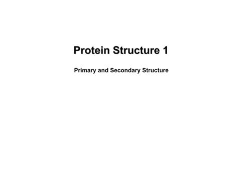 Protein Structure Ppt Chemistry Science