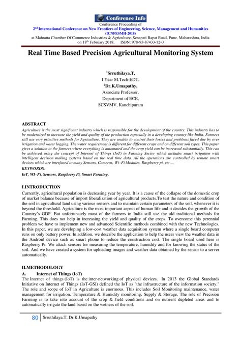 Pdf Real Time Based Precision Agricultural Monitoring System