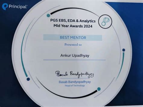 ankur upadhyay on linkedin honored to be awarded as a best mentor