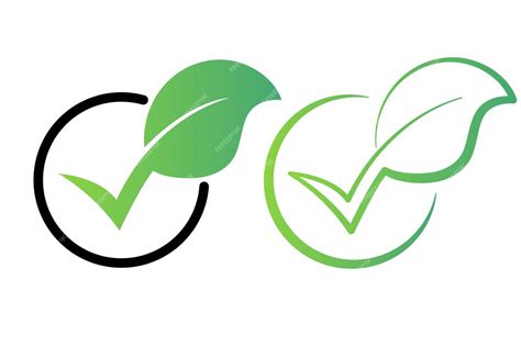 Free Vector Leaf Check Mark Gradient