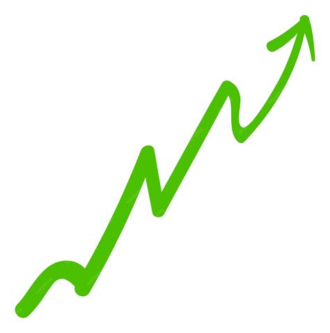 Premium Vector Growth Line Chart Arrow Doodle Positive Trend