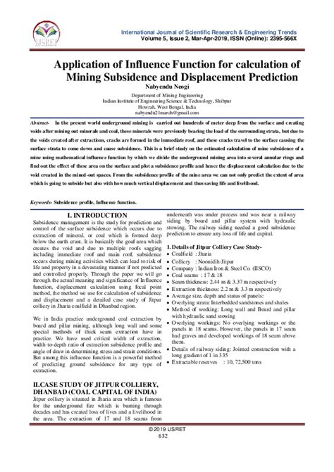 Pdf Application Of Influence Function For Calculation Of Mining
