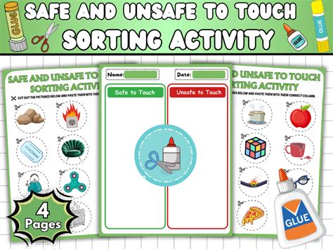 Safe And Unsafe To Touch Sorting Activity Cut And Paste Activity For