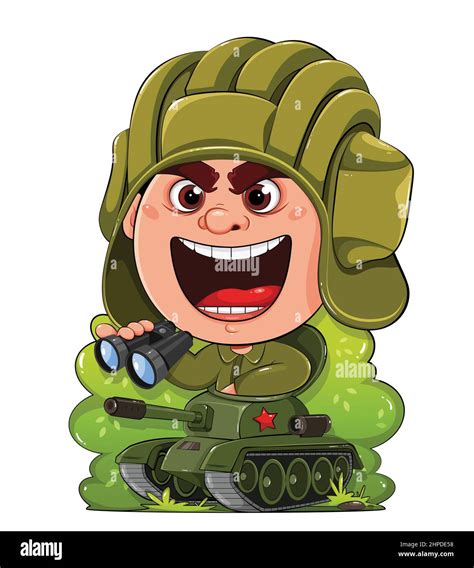 Tankman Cartoon Character Happy Defender Of The Fatherland Day