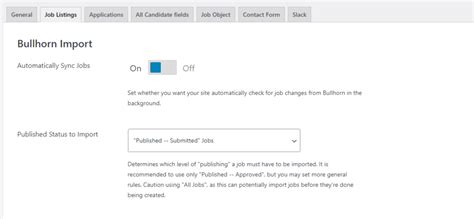 Published Status To Import Matador Jobs Documentation And Support