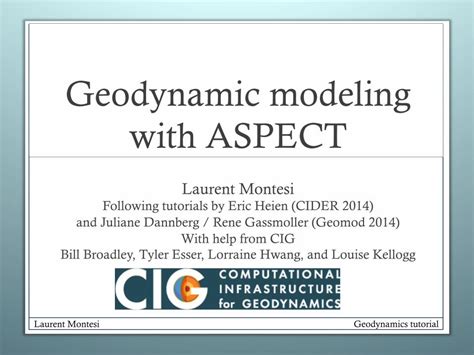 Pdf Geodynamic Modeling With Aspect · Basic Principles Physical