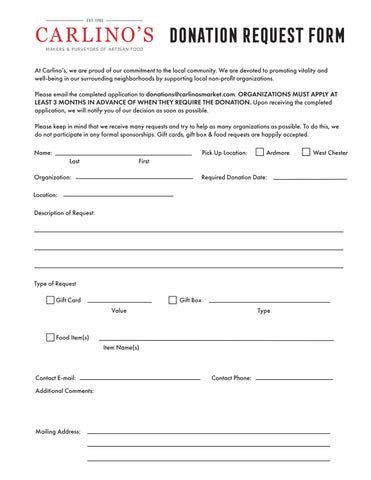 Donation Request Form By Carlinosmarket Issuu
