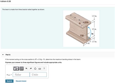 Solved Problem The Beam Made From Three Boards Nailed Chegg Com
