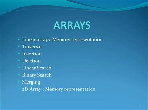 data structure and algorithms arrays ppt programming languages