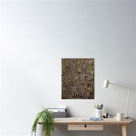 Depok City Map Of Indonesia Pastel Poster For Sale By Demap Redbubble