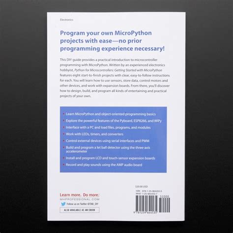 หนังสือ Python For Microcontrollers Getting Started With Micropython 288 หน้า Arduino