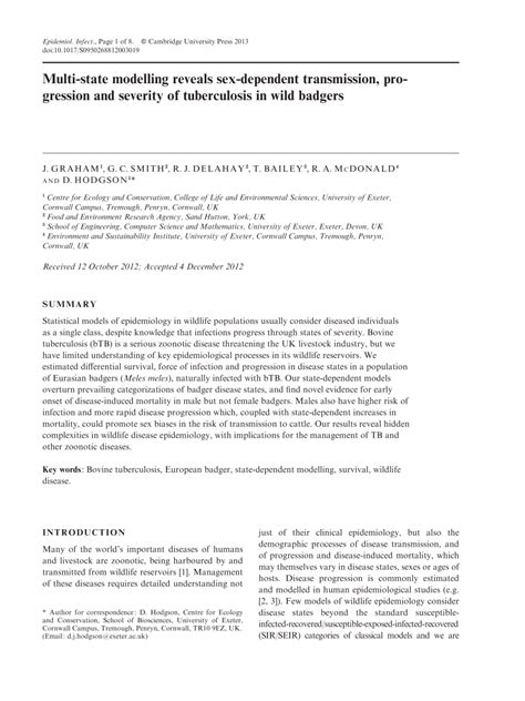 Pdf Multi State Modelling Reveals Sex Dependent Transmission And