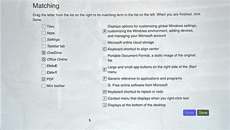 Solved Matching A Settings Displays Options For Customizing Global Windows Settings B