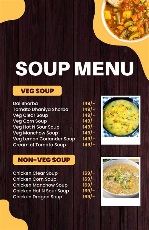 Stylish Soup Menu Template For Your Restaurant