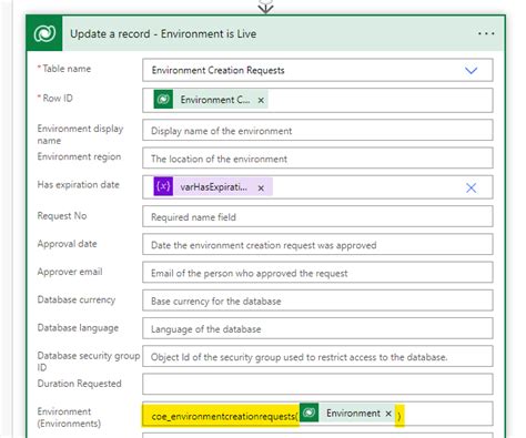 CoE Starter Kit Env Request Create Approved Environment Fails To Update Environment