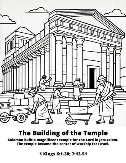 The Building Of The Temple Bible Coloring Page Free Coloring With Faith