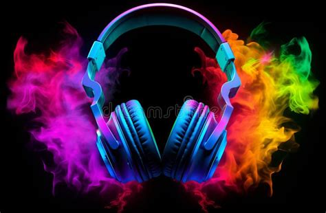 Stereo Headphones Exploding In Festive Colorful Splash Stock Image