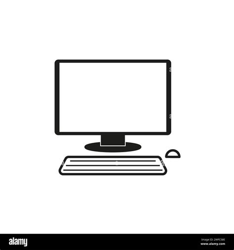 Monitor Keyboard Mouse Icon Flat Pc Symbol Vector Illustration Stock
