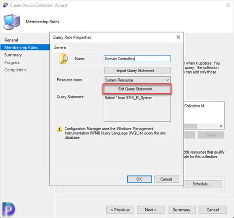 sccm domain controllers collection query