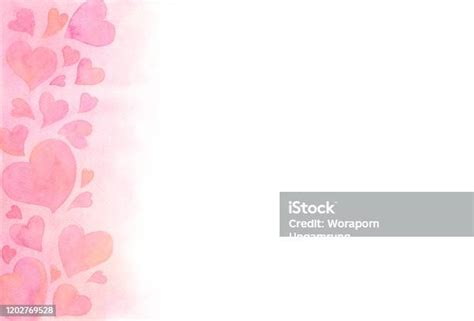 로맨틱 한 달콤한 매력적인 핑크 하트 배경입니다 수채화 손 그림 그림입니다 벽지 포장 배너 포스터 전단지를위한 디자인 요소 2월에 대한 스톡 벡터 아트 및 기타 이미지
