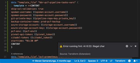 Fmt Error On Data Templatefile With Inline Script · Issue 97 · Hashicorpvscode Terraform