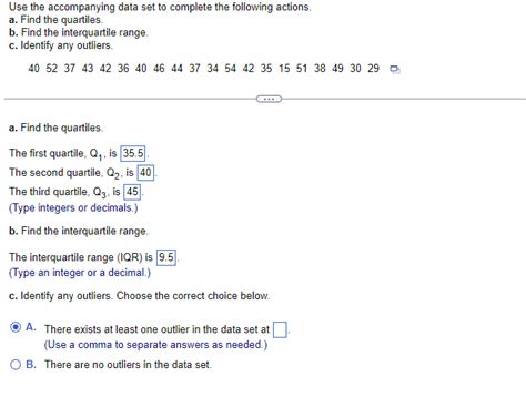 Solved Use The Accompanying Data Set To Complete The Chegg