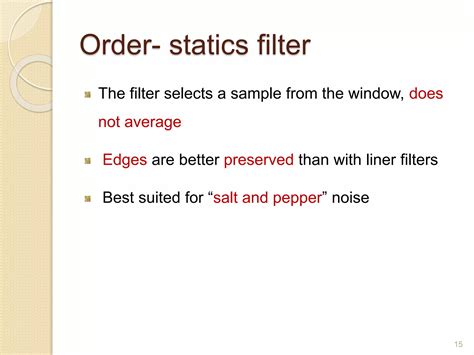 Smoothing Filters In Spatial Domain Pptx