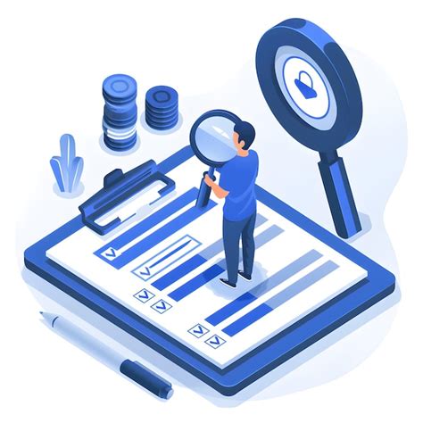 3d Flat Vector Security Audit Icon With Checklist And Magnifying Glass Illustration Emphasizing
