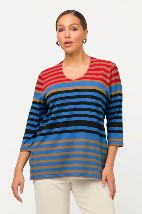 Multicolored Striped Tee T Shirts Knit Tops And Tees