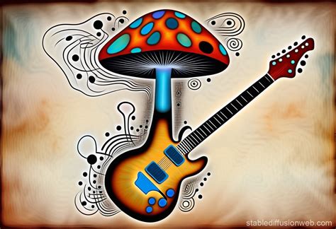 Electric Guitar Transforms Into Magic Mushroom Stable Diffusion Online