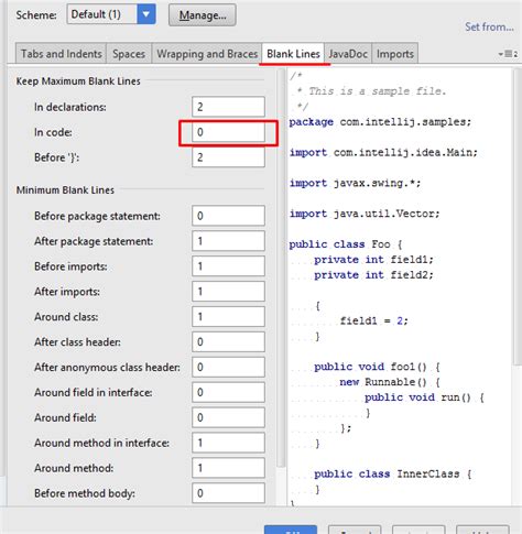 How To Remove Unnecessary Blank Line On Code Formatting In Intellij