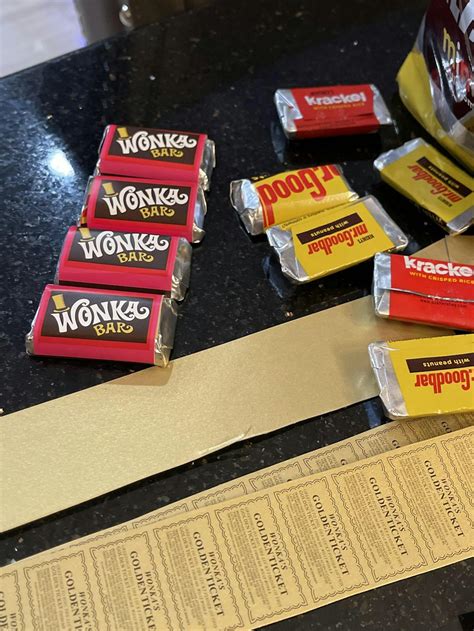 Set Of 48 Wrappers And Golden Tickets Non Personalized Miniature Won Candy Wrapper Store