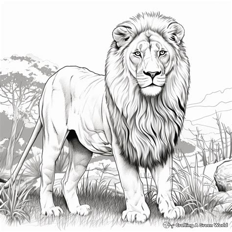 Realistic Lion Coloring Pages Printable