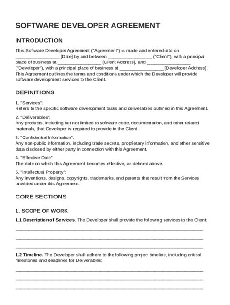 Software Developer Agreement Template Fill Out And Sign Online Dochub