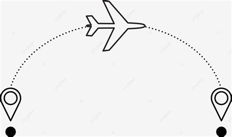 Vector Illustration Of An Aircraft Displaying Its Flight Path And