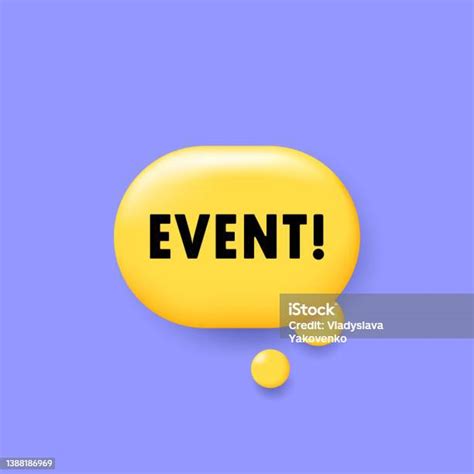 이벤트 이벤트 텍스트가 있는 3d 음성 거품이 있는 배너입니다 벡터 Eps 10 흰색 배경에 격리 개념에 대한 스톡 벡터 아트 및 기타 이미지 Istock