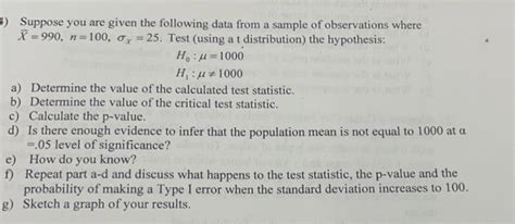Solved Suppose You Are Given The Following Data From A Chegg