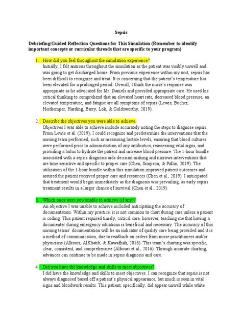 Sepsis Debriefing Questions Download Free Pdf Sepsis Nursing