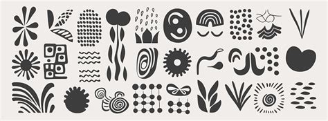 트렌디한 낙서 추상적인 집합은 고립된 흰색 배경에 그려진 모양입니다 스폿 드롭 곡선 선 및 질감 개체 그룹에 대한 스톡 벡터 아트 및 기타 이미지 Istock