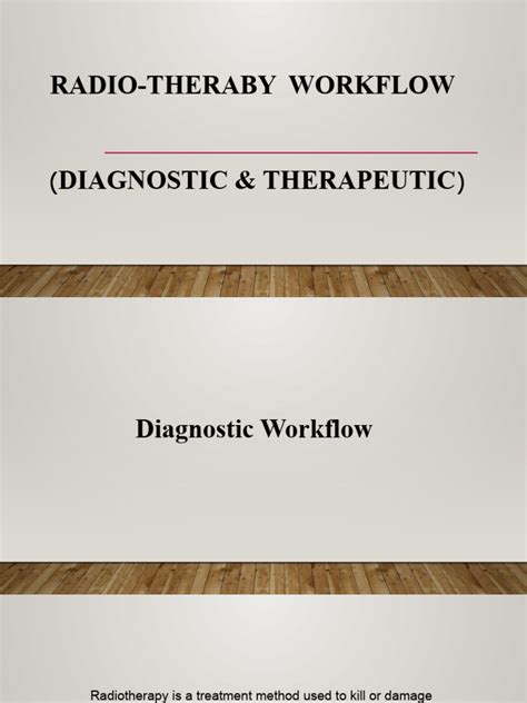 Radiotheraby Workflow Pdf Radiation Therapy Medical Imaging