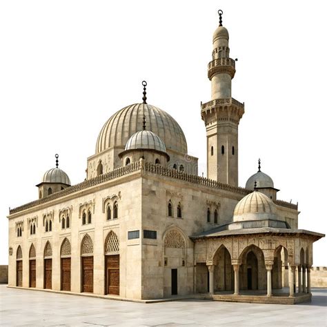 Al Aqsa Mosque Isolated On White Background Stock Illustration