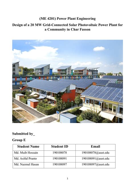 Pdf Design Of A 20 Mw Grid Connected Solar Photovoltaic Power Plant For A Community In Char Fasson