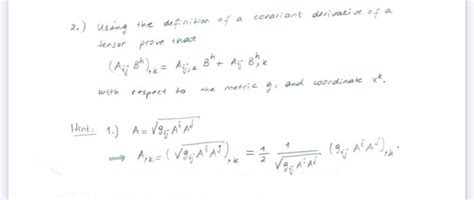 Solved 2 Using The Definition Of A Covariant Derivative Of