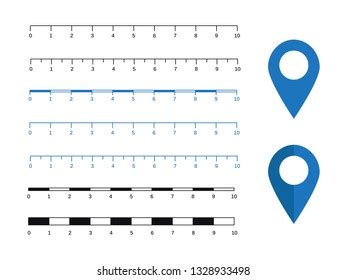 Map Scales Graphics Measuring Distances Scale ภาพประกอบสตอก 1328933498 Shutterstock
